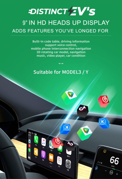 Tesla Model 3/Y Touch Screen Heads Up Display | Waze, Apple CarPlay & More!